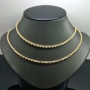 Accessories | Real 1k Gold Mens Rope Chain 3mm 26 New | Poshmark